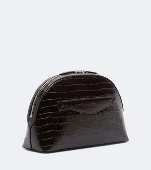 A.emery Halloran Crocodile-effect Leather Clutch - Brown