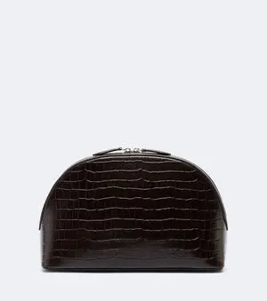 A.emery Halloran Croc-effect Leather Clutch - Brown