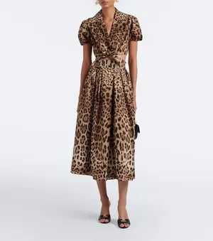 Dolce & Gabbana Leopard-print Cotton Midi Skirt