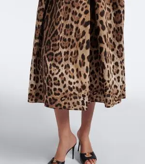 Dolce & Gabbana Leopard-print Cotton Midi Skirt