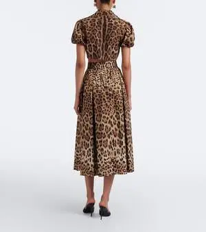 Dolce & Gabbana Leopard-print Cotton Midi Skirt