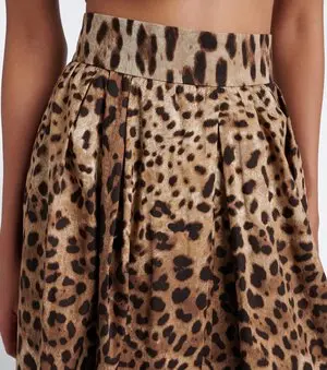 Dolce & Gabbana Leopard-print Cotton Midi Skirt