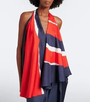 Loewe Printed Silk Twill Halterneck Top