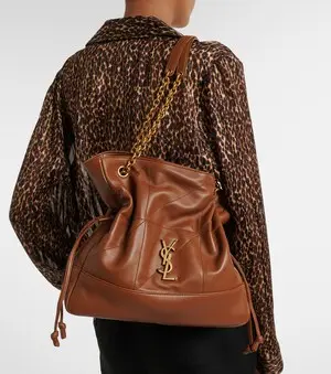 Saint Laurent Jamie Small Leather Shopping Tote Bag - Brown
