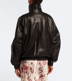Acne Studios Leather Bomber Jacket - Black