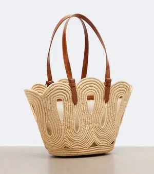 AQUAZZURA Artiste Medium Raffia Tote Bag