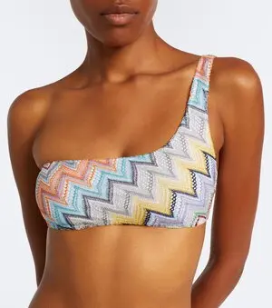 Missoni Zigzag One-shoulder Lame Bikini