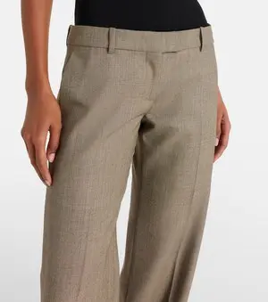 Alexander McQueen Wool Tailored Straight Leg Trousers