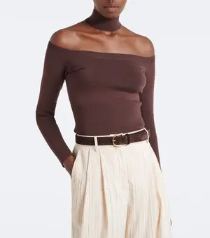 Simkhai Lila Off-shoulder Sweater - Brown