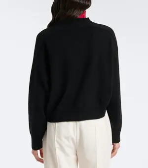 Loulou De Saison Anzor Cropped Cashmere V-neck Jumper - Black