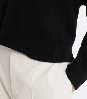 Loulou De Saison Anzor Cropped Cashmere V-neck Jumper - Black