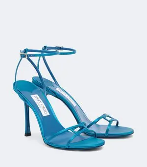 JIMMY CHOO Leo Satin Sandals - Blue