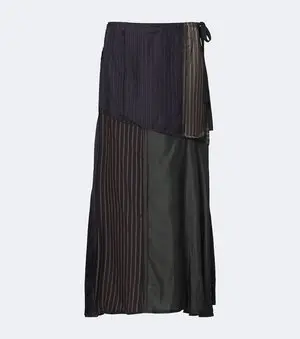 MAISON MARGIELA Maison Margiela Patchwork Striped Maxi Skirt Blue
