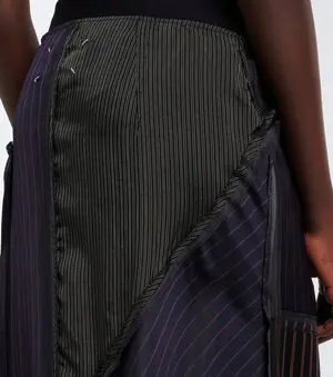 MAISON MARGIELA Patchwork Striped Maxi Skirt - Blue