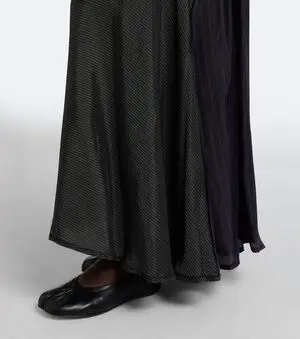 MAISON MARGIELA Patchwork Striped Maxi Skirt - Blue