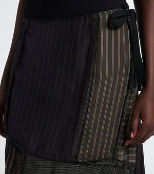 MAISON MARGIELA Patchwork Striped Maxi Skirt - Blue