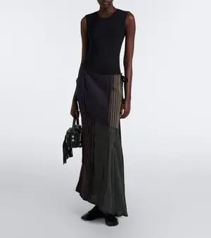 MAISON MARGIELA Patchwork Striped Maxi Skirt - Blue