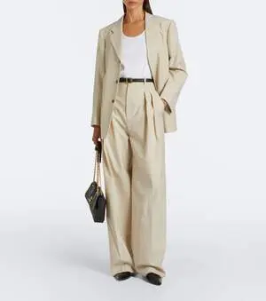 Bottega Veneta Wool And Cotton Wide-leg Pants