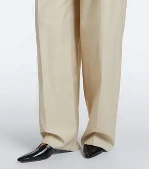Bottega Veneta Wool And Cotton Wide-leg Pants