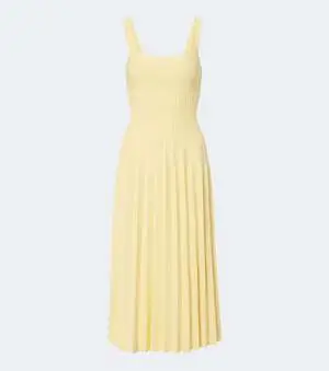 Staud Ellison Pleated Maxi Dress - Yellow
