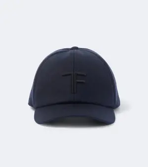 TOM FORD Logo Cashmere Baseball Cap - Blue