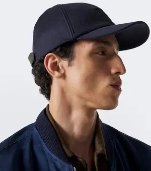 TOM FORD Logo Cashmere Baseball Cap - Blue