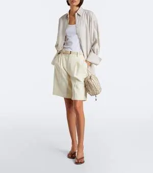 Savette Macrame Small Leather Pouch - Beige