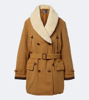 Polo Ralph Lauren Shearling-trimmed Cotton Coat - Brown
