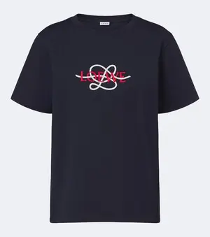 Loewe Cotton-blend Jersey T-shirt With Logo Embroidery