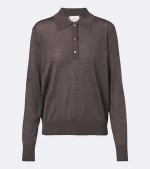 Loulou De Saison Loulou De Saison Miles Cashmere Polo Sweater Brown