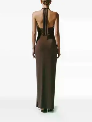 BAOBAB Donatella Ruched Gown - Brown
