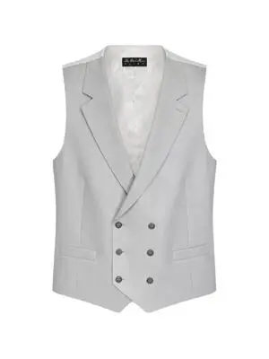 LUIGI BIANCHI MANTOVA Pointed-hem Double-breasted Waistcoat - Grey