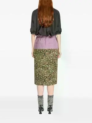 Dries Van Noten Striped Cupro Drawstring Blouse With Removable Scarf