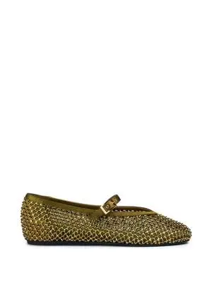 LE SILLA Gilda Ballet Flats With Crystal Embellishments - Green