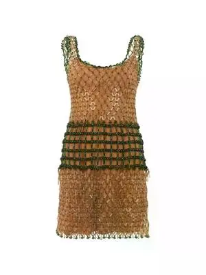 Alberta Ferretti Embellished Fringed Mini Dress