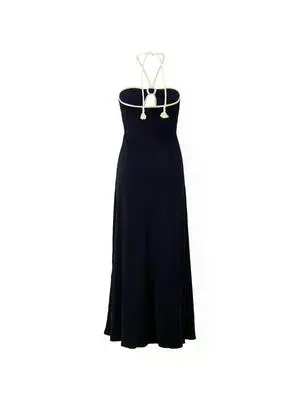 Johanna Ortiz Halterneck Maxi Dress - Blue