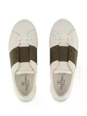 Valentino Garavani Vlogo Signature Panelled Leather Sneakers - White