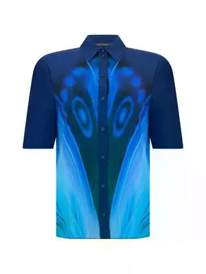Alberta Ferretti Butterfly-print Silk Shirt - Blue
