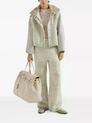 Brunello Cucinelli Sparkling Mohair And Virgin Wool Knit Track Trousers