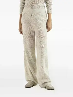 Brunello Cucinelli Sparkling Mohair And Virgin Wool Knit Track Trousers