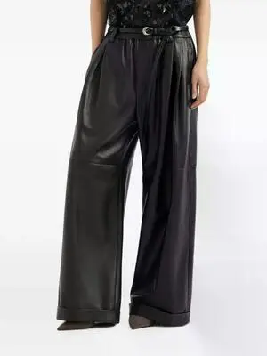 Brunello Cucinelli Nappa Leather Baggy Trousers