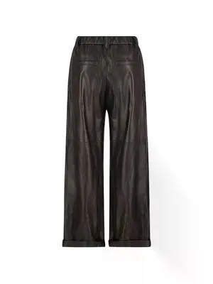Brunello Cucinelli Nappa Leather Baggy Trousers