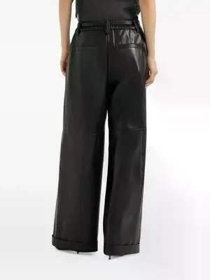 Brunello Cucinelli Nappa Leather Baggy Trousers