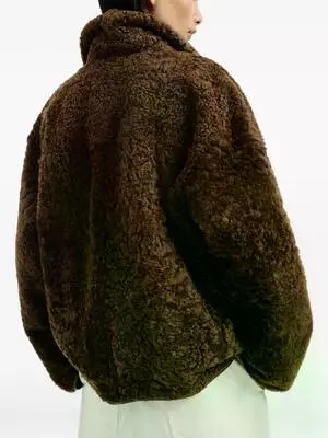 Brunello Cucinelli Fuzzy Shearling Reversible Outerwear Jacket With Monili