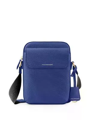 MAISON DE SABRE Grainy Leather Messenger Bag - Blue