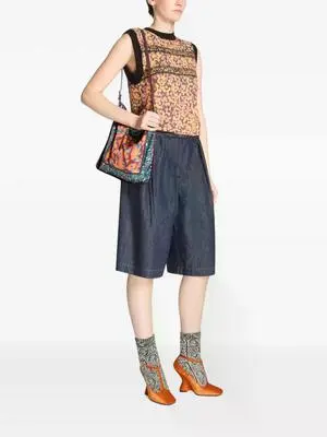 Dries Van Noten Velvet Wedge Pumps - Orange