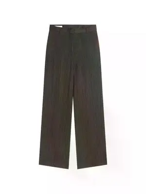 Dries Van Noten Wide Leg Striped Cupro Trousers - Brown