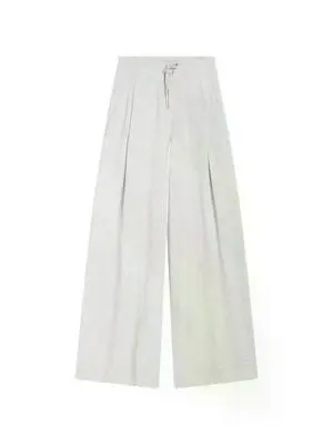 Dries Van Noten Mélange Cotton Jersey Wide Leg Sweatpants - Grey