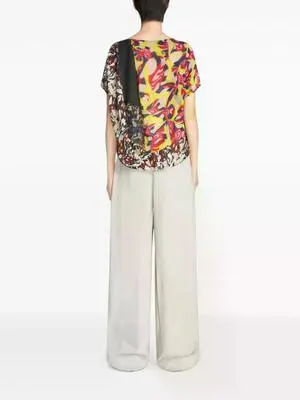 Dries Van Noten Mélange Cotton Jersey Wide Leg Sweatpants