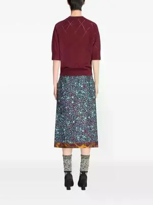 Dries Van Noten Midi Draped Abstract-print Skirt